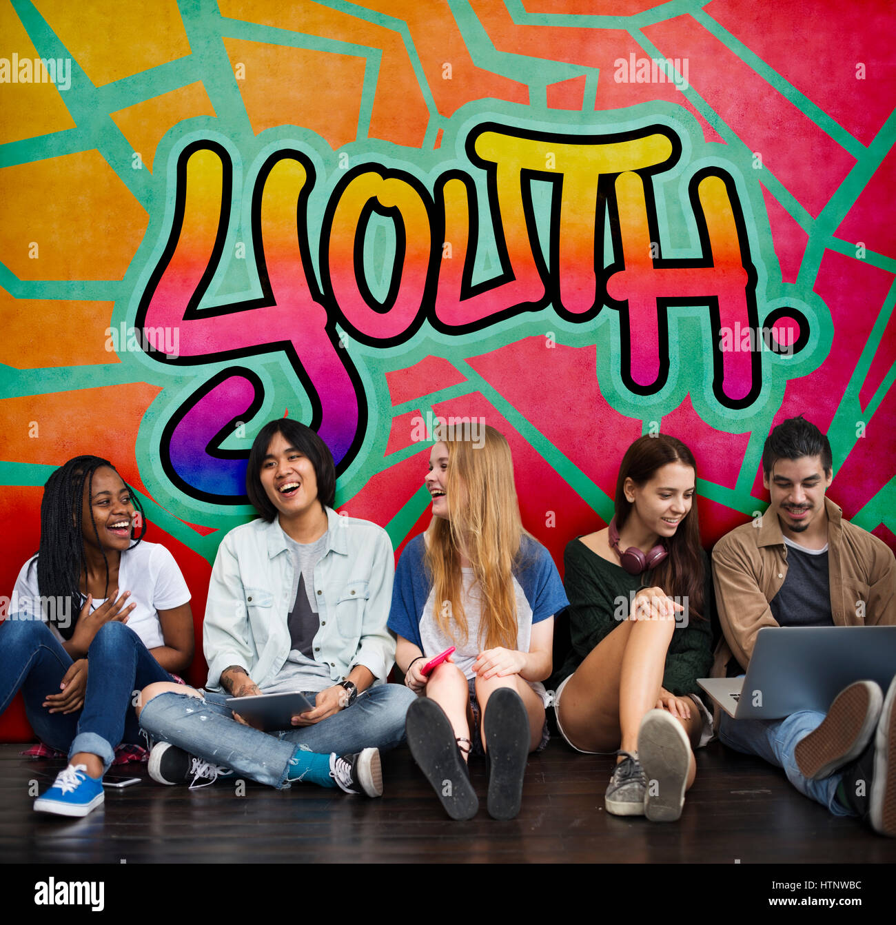 Youth Word Street Drawing Style Concept Stock Photo - Alamy