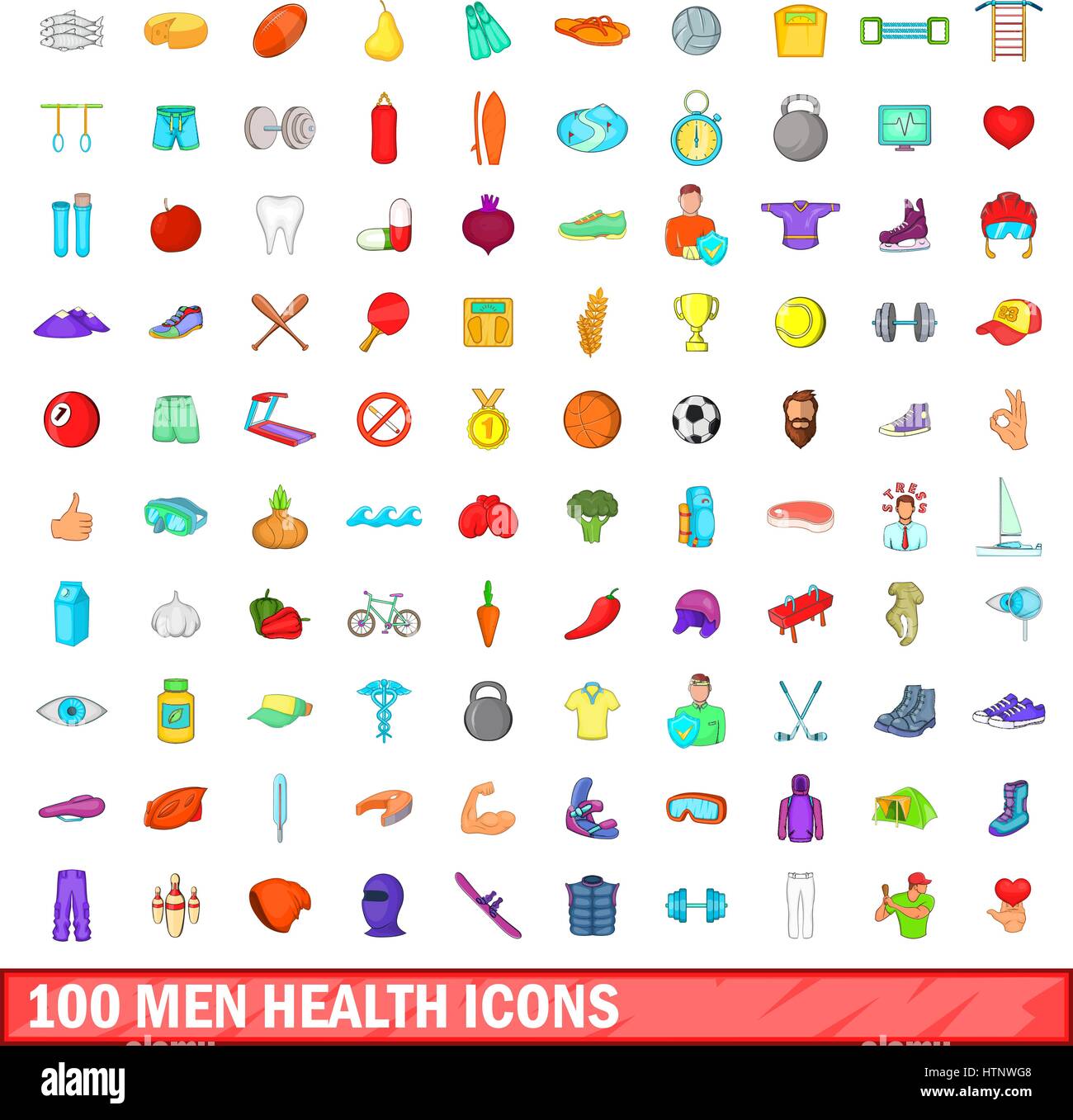 100 men health icons set, cartoon style Stock Vector Image & Art - Alamy