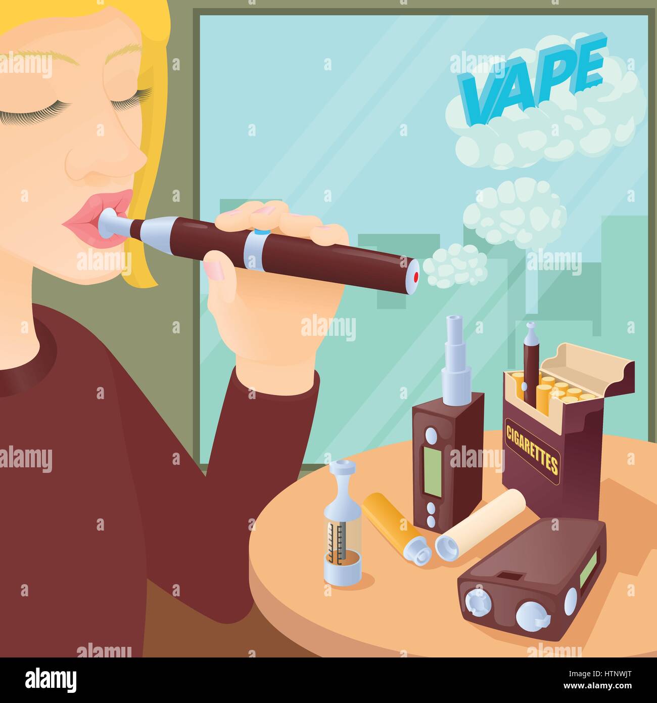Vaping and cigarettes Stock Vector Images - Alamy