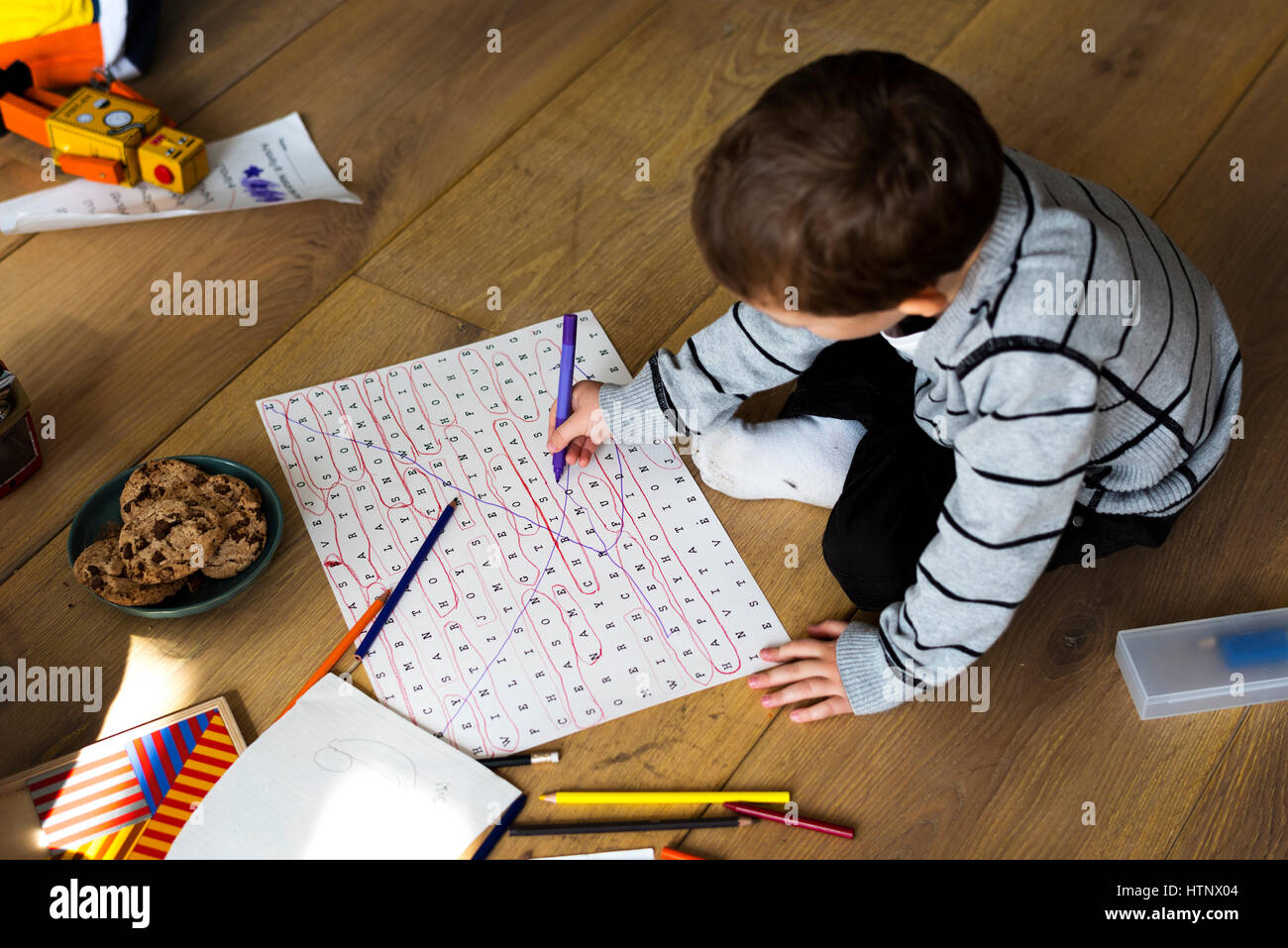 Little Kid Drawing Sketching Cute Adorable Stock Photo - Alamy