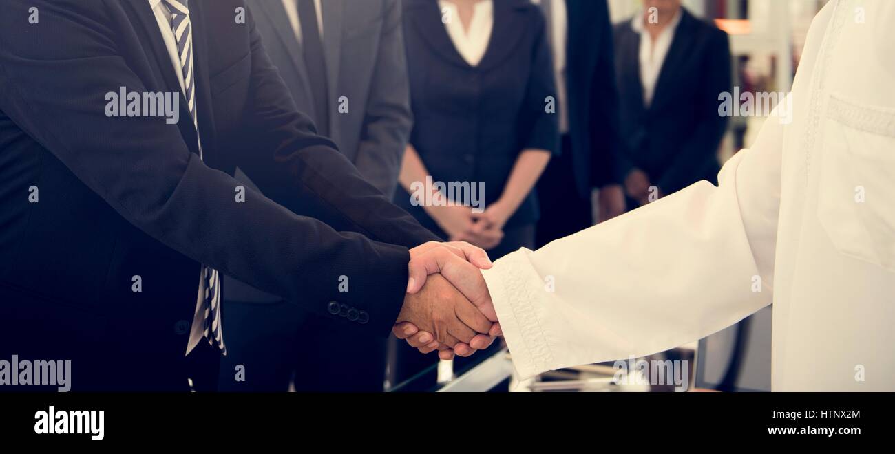 Business Partners Introductionary Handshake Bow Stock Photo - Alamy