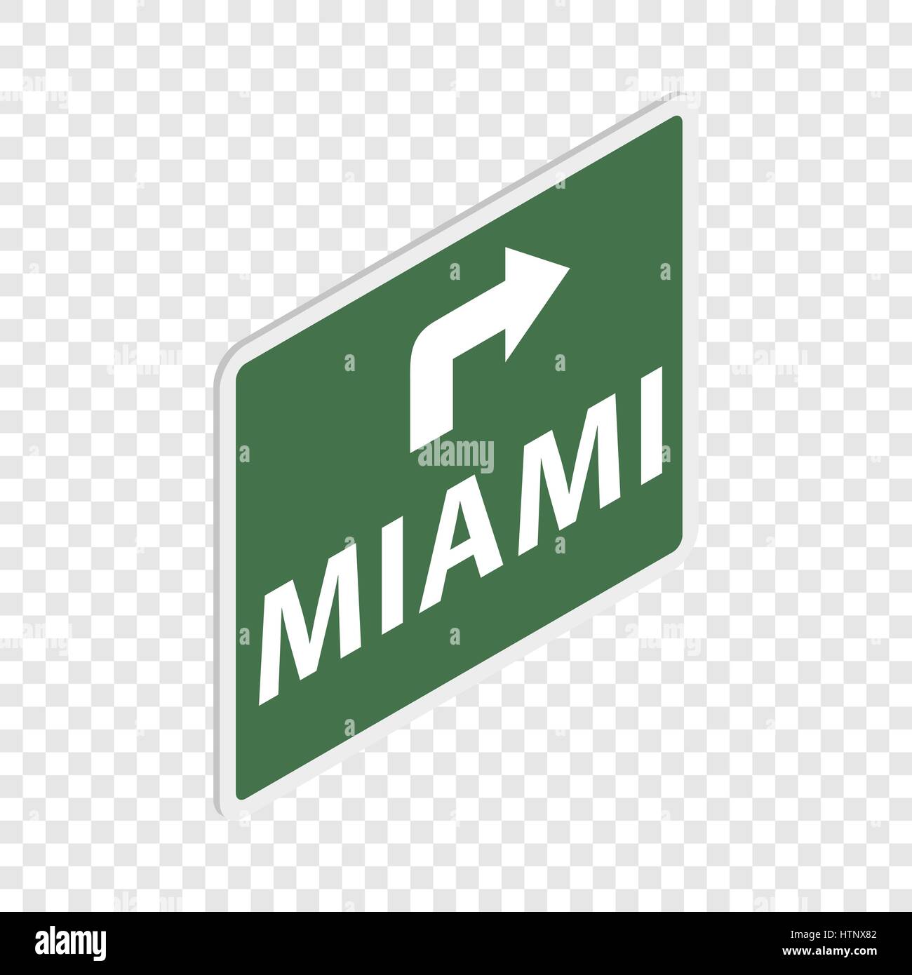 Road sign with Miami isometric icon Stock Vector Image & Art - Alamy