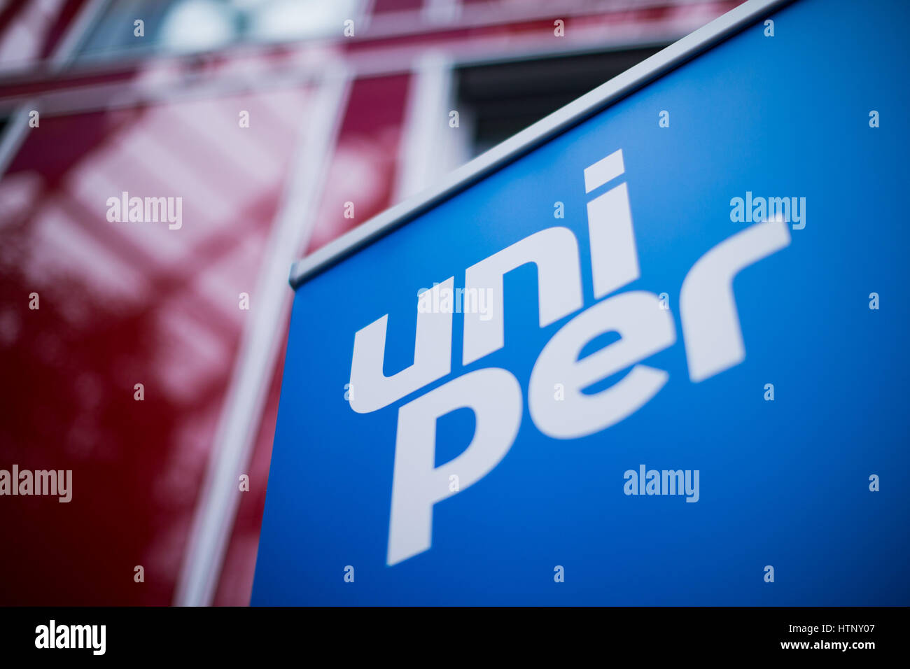 Duesseldorf, Germany. 9th Mar, 2017. The logo of Uniper can be seen ...