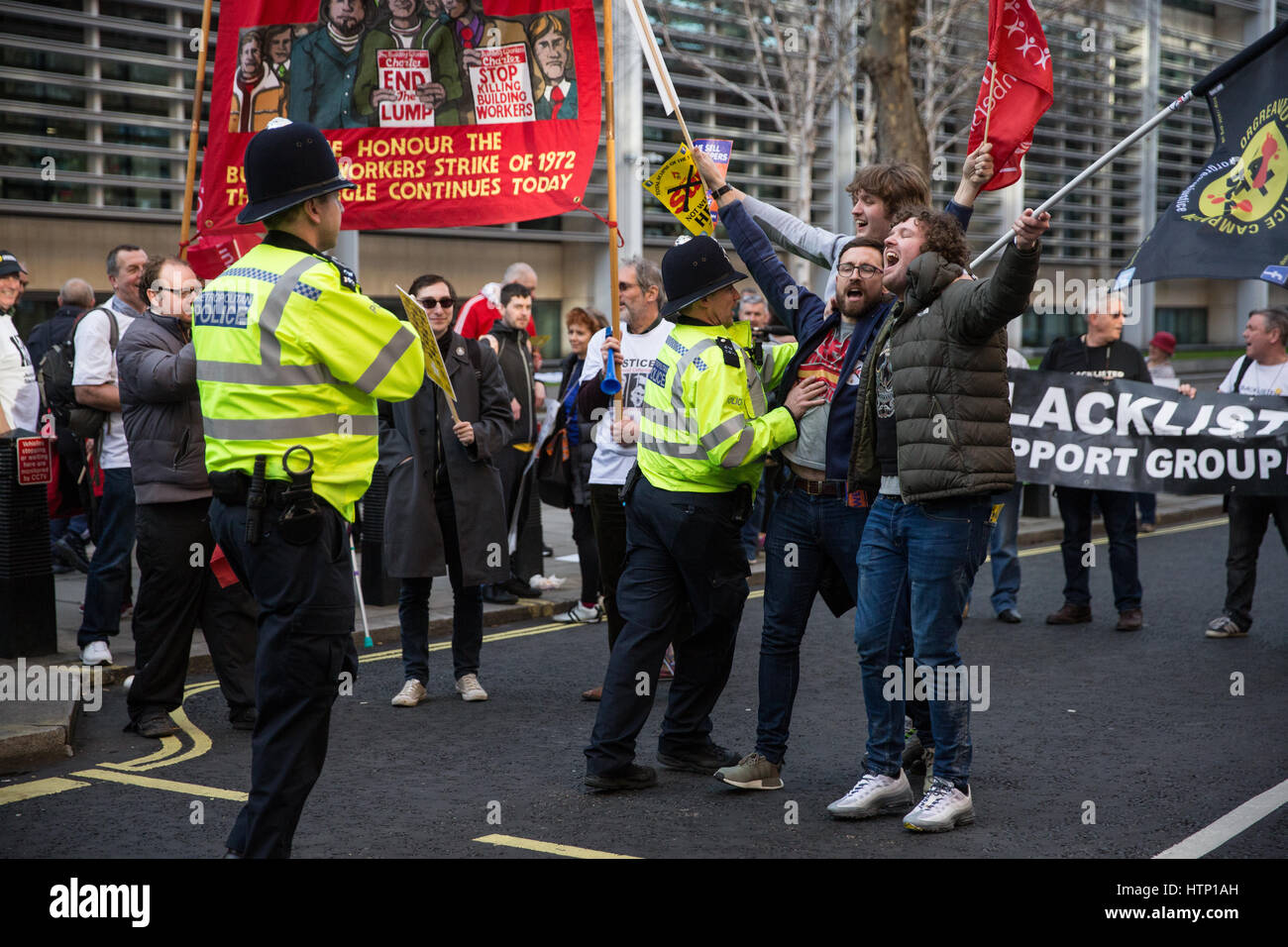 London, UK. 13th March, 2017. Campaigners from the Orgreave Truth and ...