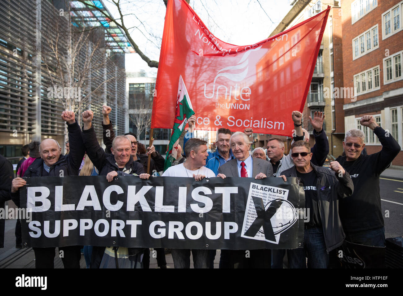 London, UK. 13th March, 2017. Campaigners from the Blacklist Support ...