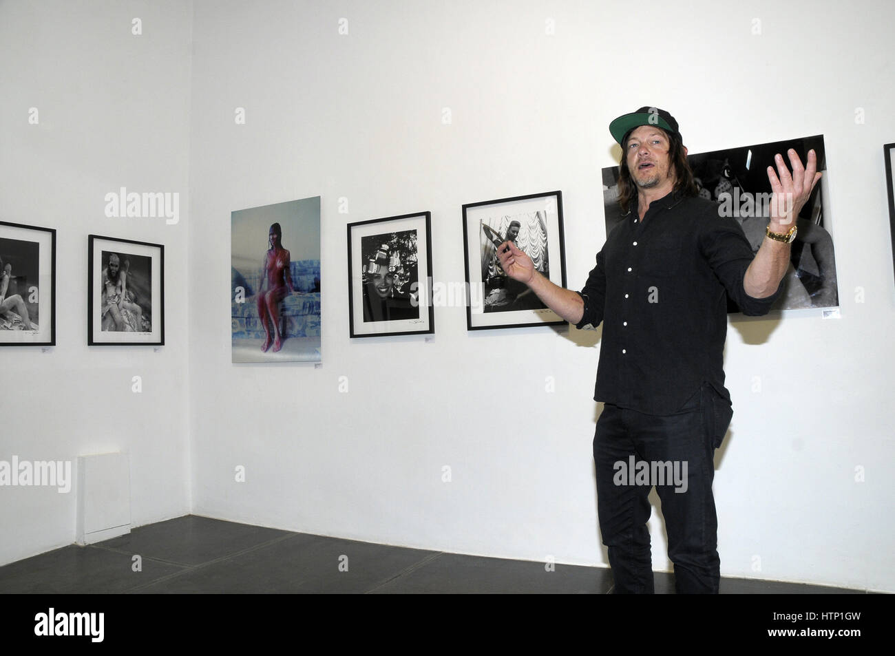 Barcelona, Spain. 13th March, 2017. The actor and artist Norman Reedus ...