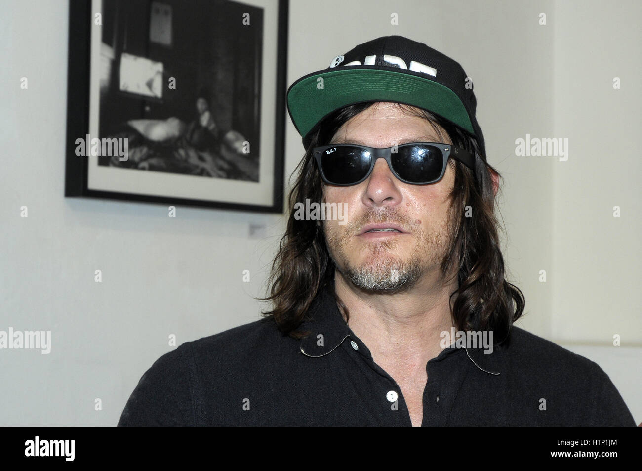 Barcelona, Spain. 13th March, 2017. The actor and artist Norman Reedus ...
