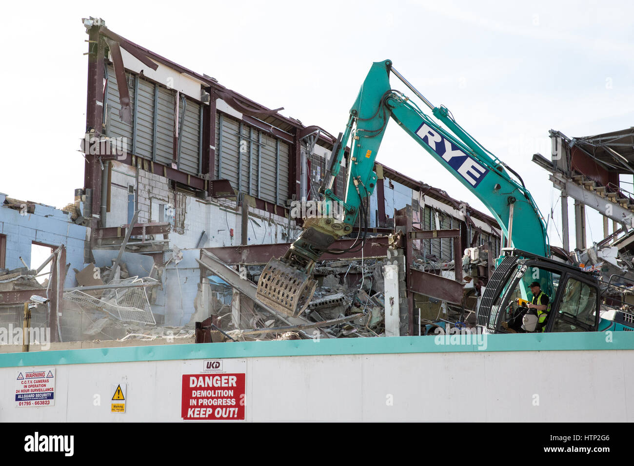 London, UK. 13th March, 2017. Demolition of the Bobby Moore Stand ...