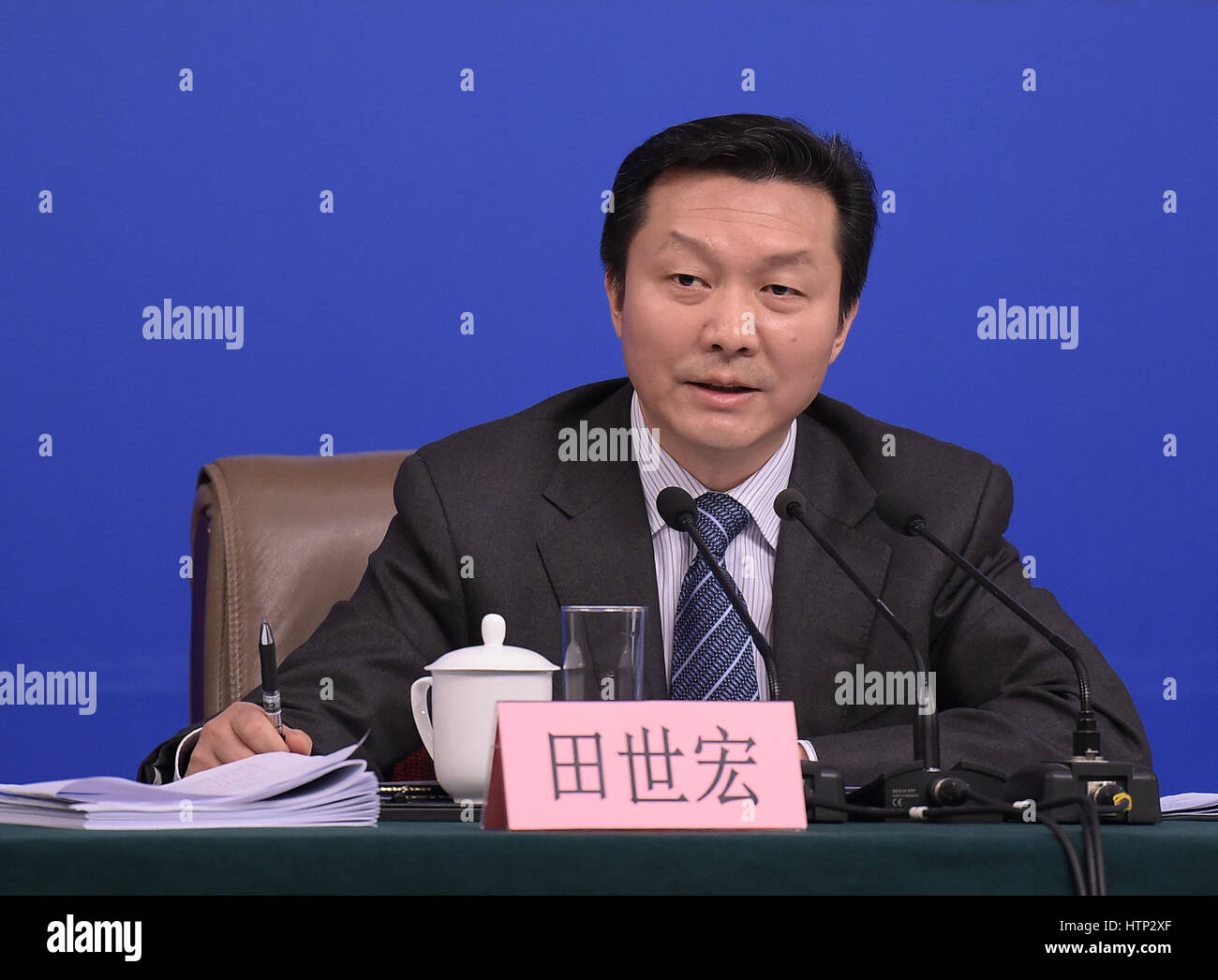 Beijing, China. 14th Mar, 2017. Tian Shihong, head of the ...