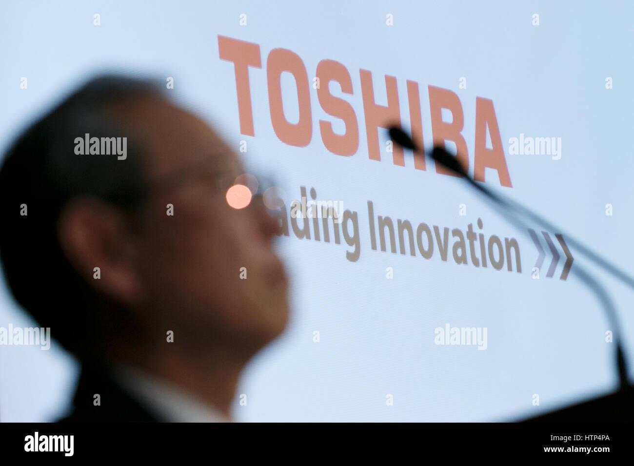 Tokyo, Japan. 14th March 2017. Toshiba Corp. President Satoshi ...