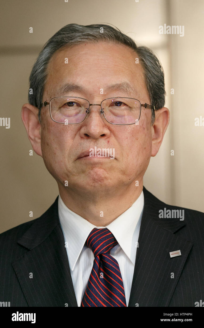 Tokyo, Japan. 14th March 2017. Toshiba Corp. President Satoshi ...