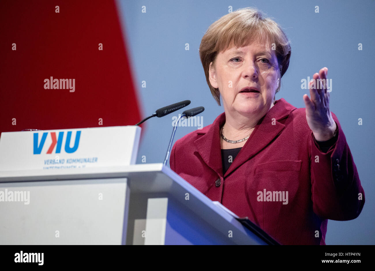 Berlin, Germany. 14th Mar, 2017. German Chancellor Merkel speaks at a ...
