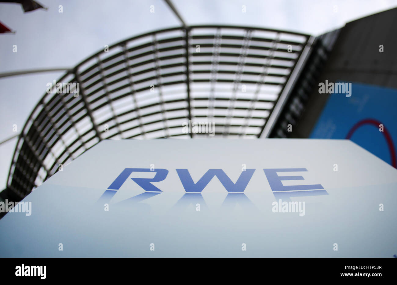 The logo of the energy group RWE pictured before the financial results ...