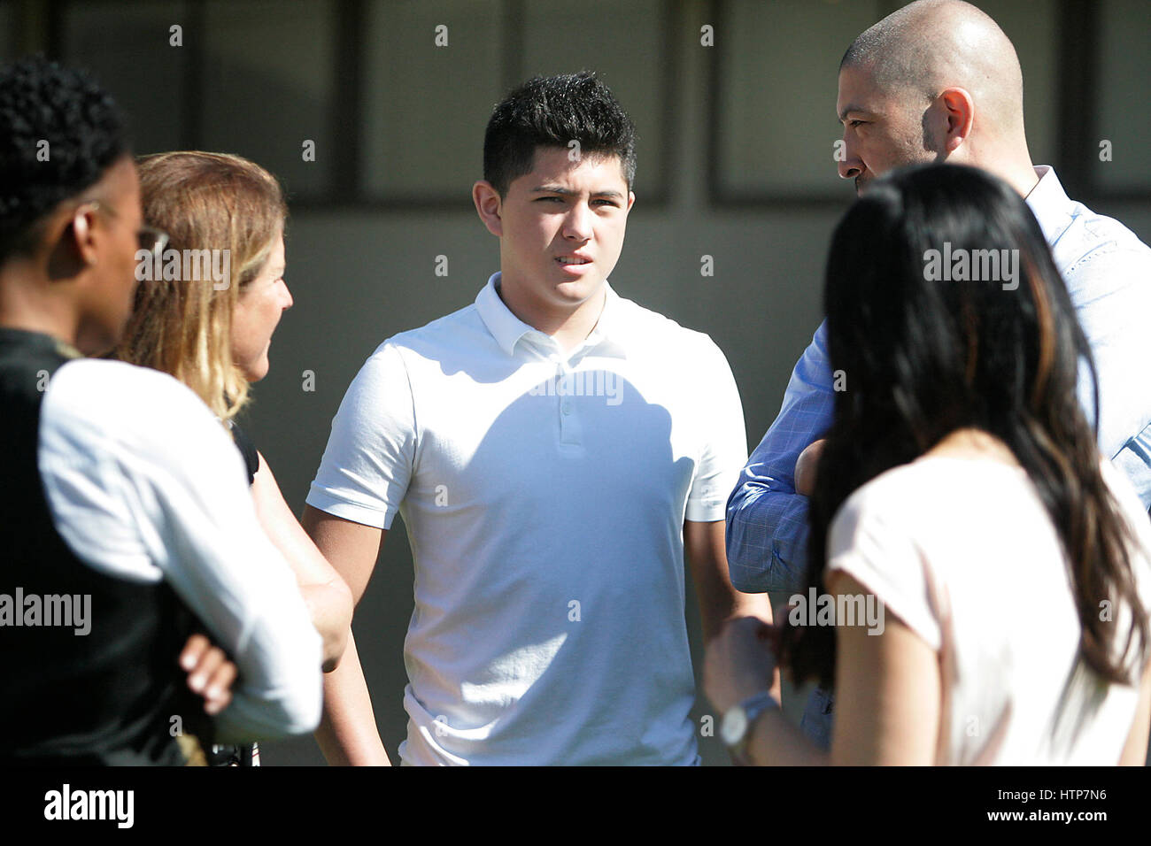 Napa, CA, USA. 14th Mar, 2017. Napa High School student Johnny Torres ...
