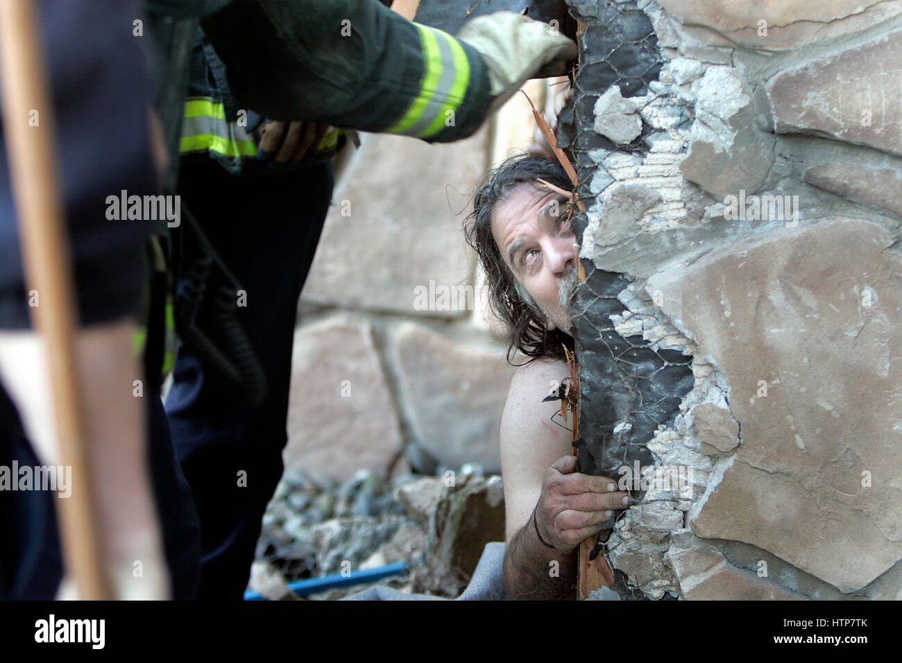 Napa, California, USA. 14th Mar, 2017. The man who was trapped inside ...