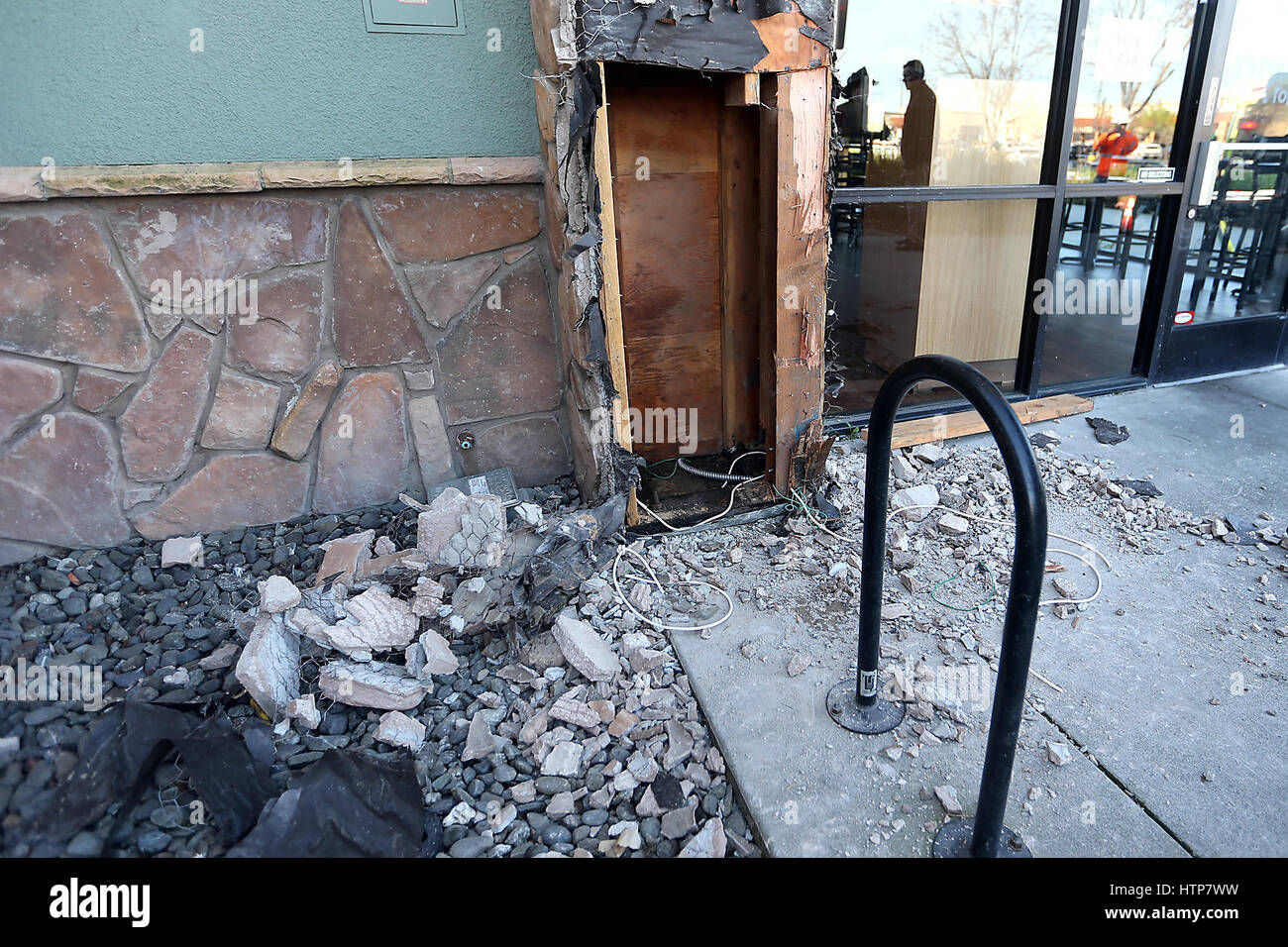 Napa, CA, USA. 14th Mar, 2017. A man became trapped in this shaft in ...