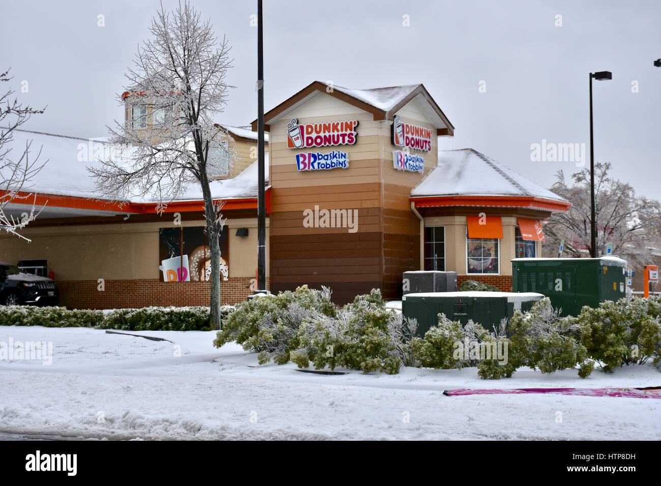 Maryland, USA - March 14, 2017: Winter storm Stella pushes through the ...