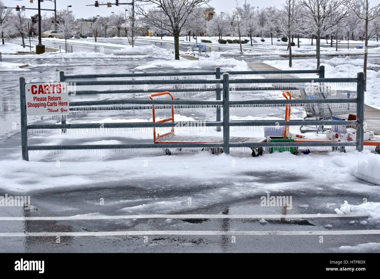 Maryland, USA - March 14, 2017: Winter storm Stella pushes through the ...