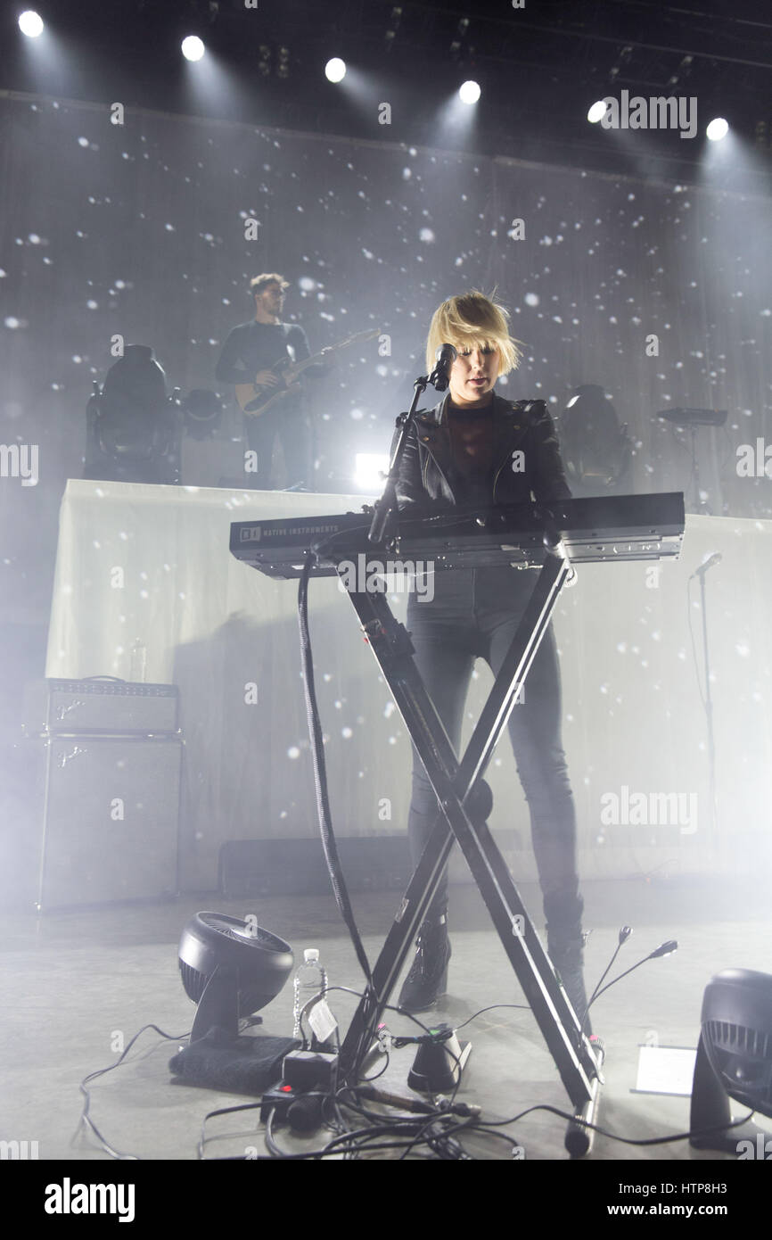 Madison, Wisconsin, USA. 13th Mar, 2017. SARAH BARTHEL of Phantogram at ...