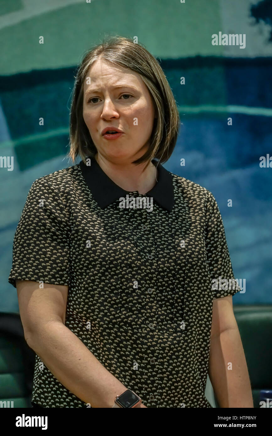 London, UK. 14th March, 2017. Speaker Councillor Alice Perry, Labour ...