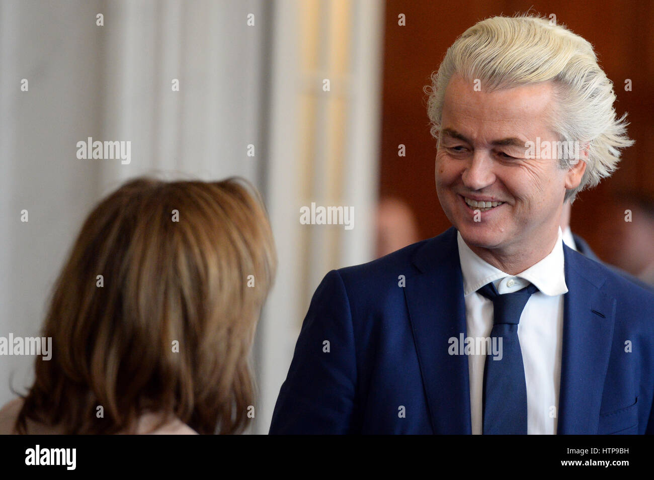 The Hague, Netherlands. 16th Mar, 2017. Right-wing populist Geert ...
