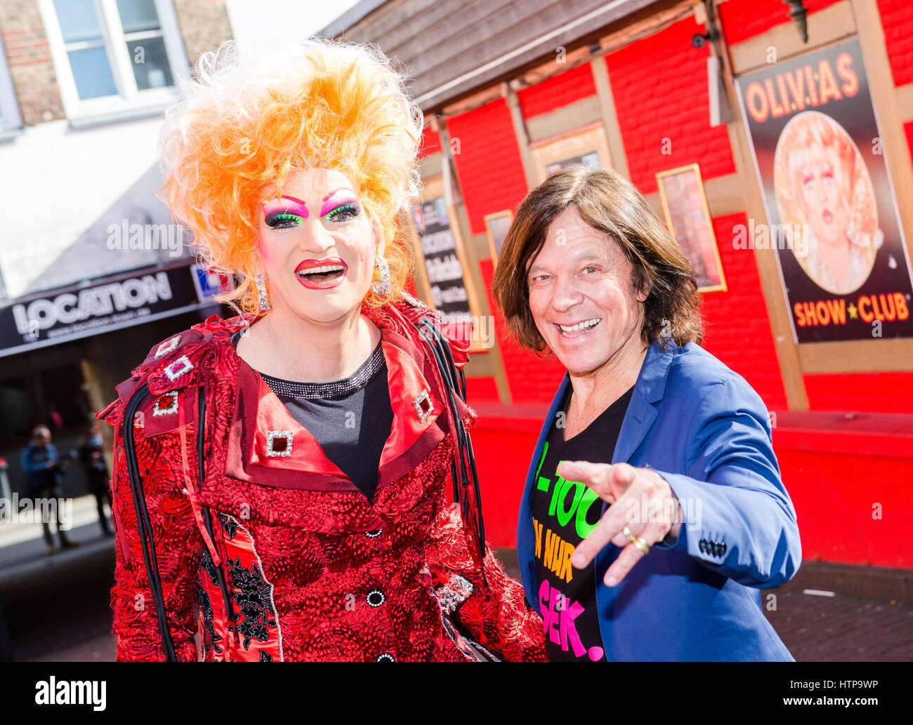 Hamburg, Germany. 16th Mar, 2017. Drag queen Olivia Jones (l) and ...