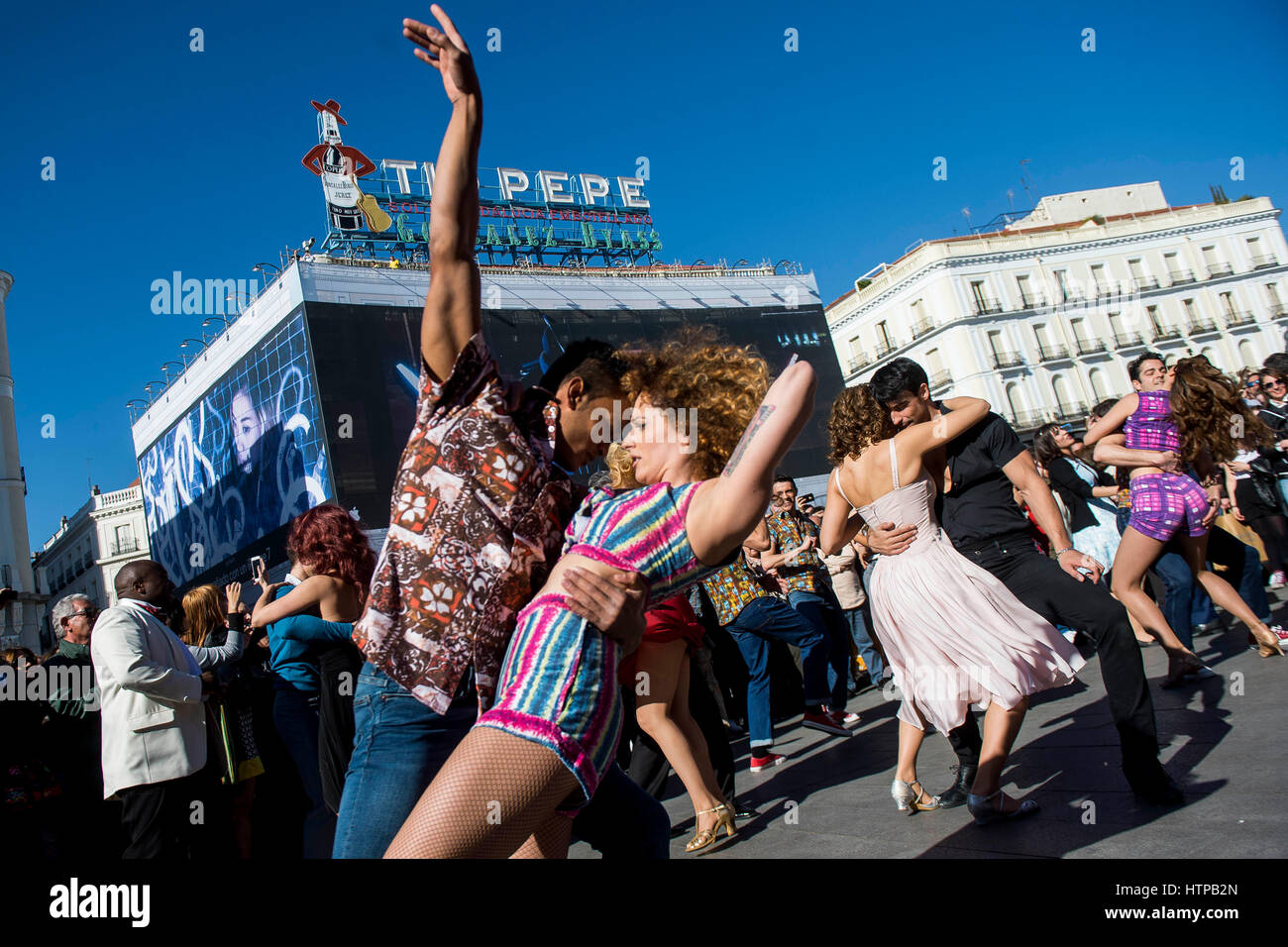 Madrid, Spain. 16th Mar, 2017. Actors Christian Sanchez and Amanda ...