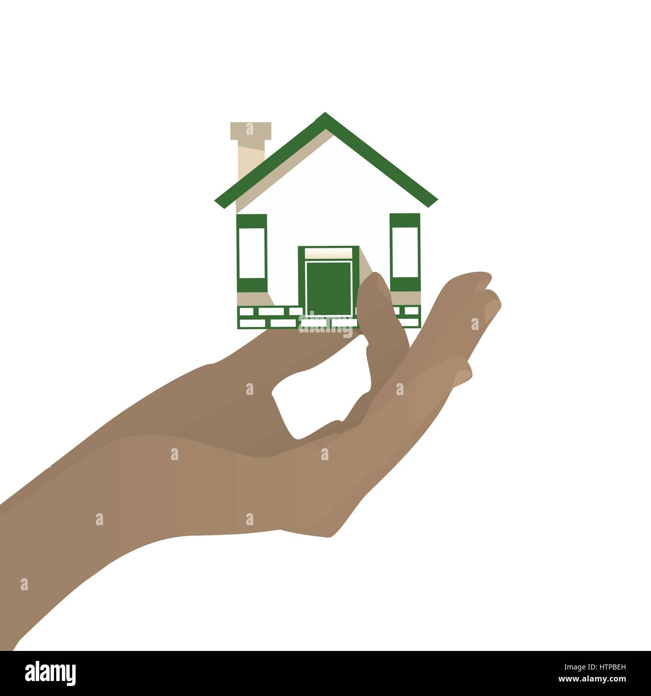 HAND HOUSE KEEP ON A WHITE BACKGROUND. Illustration for your design ...