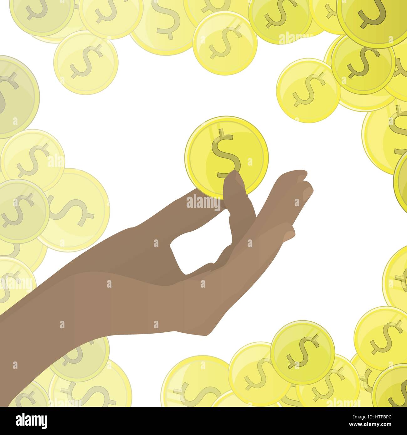 Hand holding coins icon cartoon Stock Vector Images - Alamy