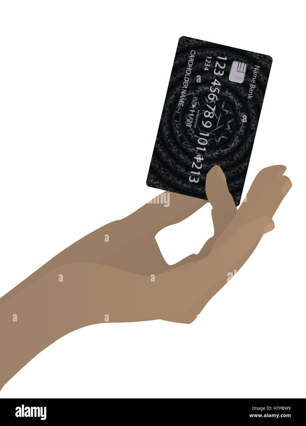 Hand HOLD bank card. on a white background. Illustration for your ...