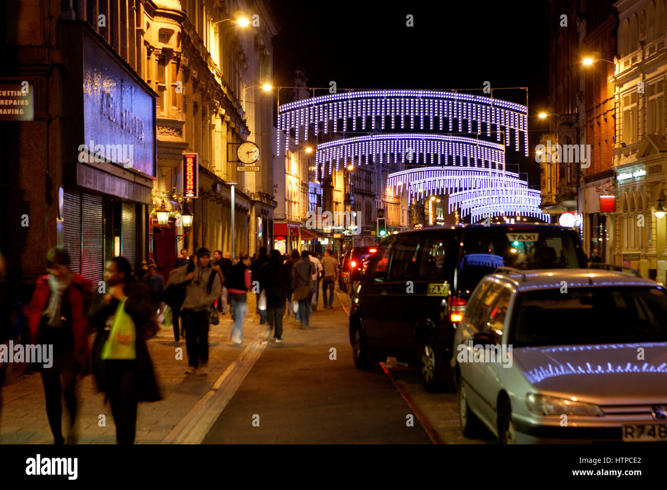 Christmas lights on St Mary Street, Cardiff Stock Photo - Alamy