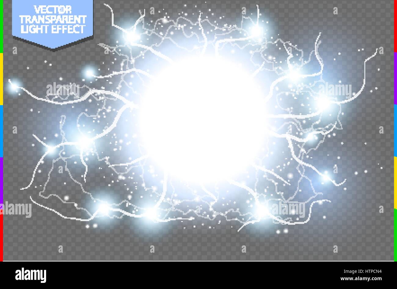 Golden abstract energy shock explosion special light effect with spark ...