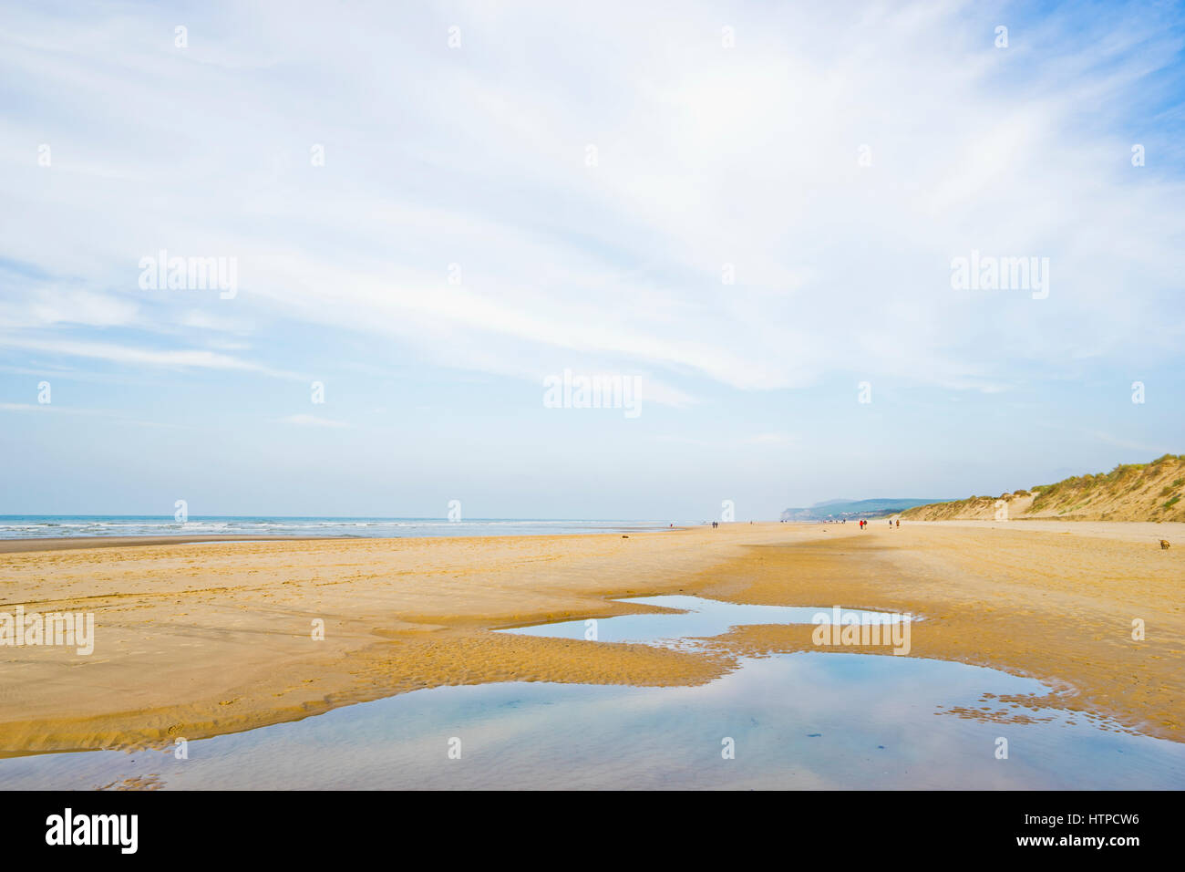 quiet beach scenery at Hardelot Plage, Cote d'Opale, France Stock Photo ...