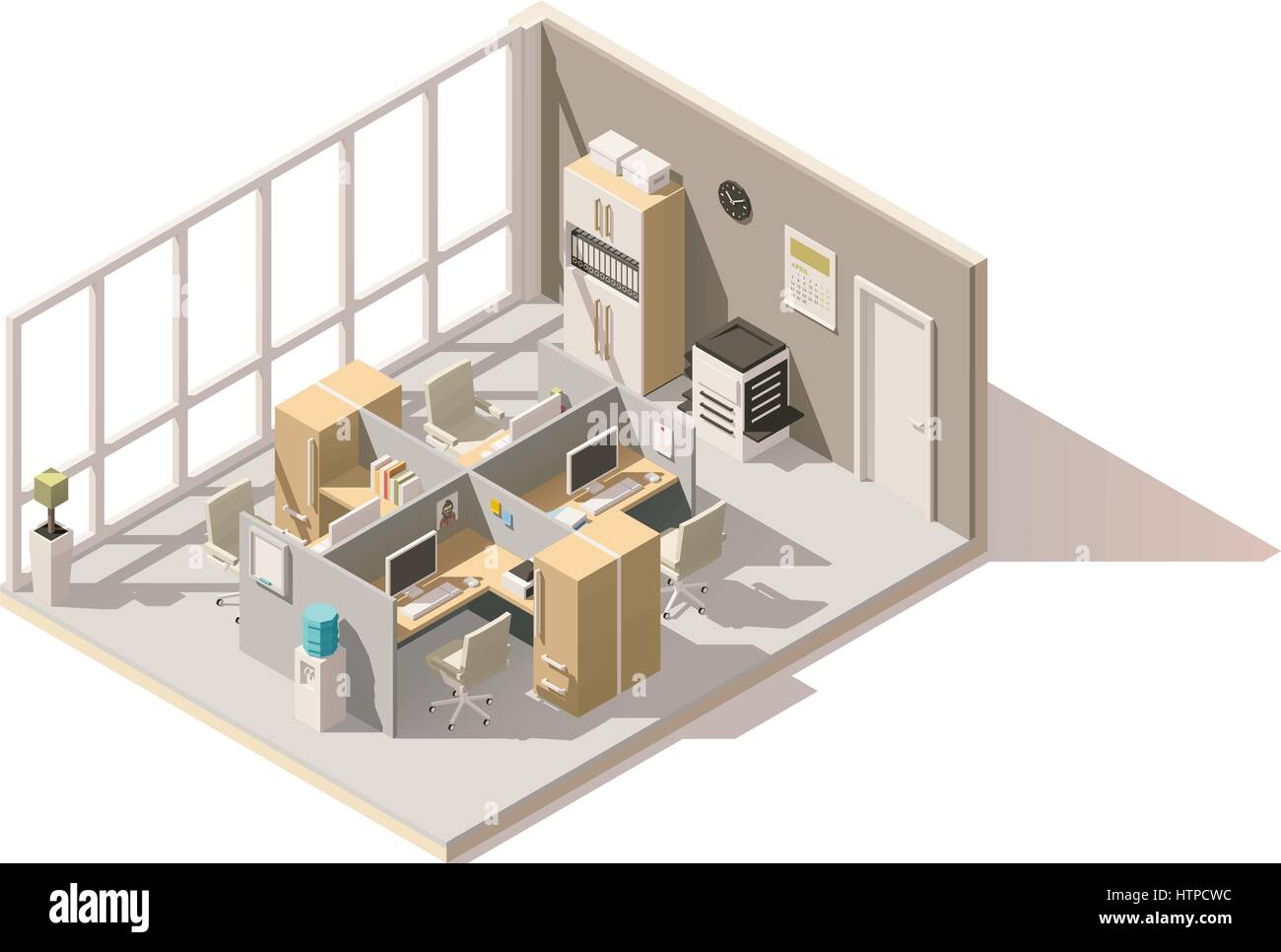 Coworking office space isometric Stock Vector Images - Alamy