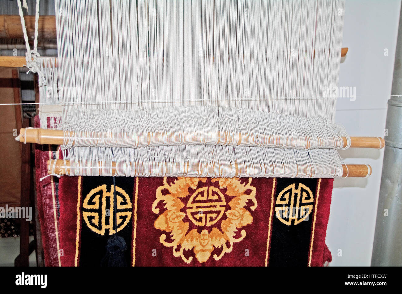 Shanghai, China, Asia, Chinese Loom, In Carpet Factory Stock Photo - Alamy