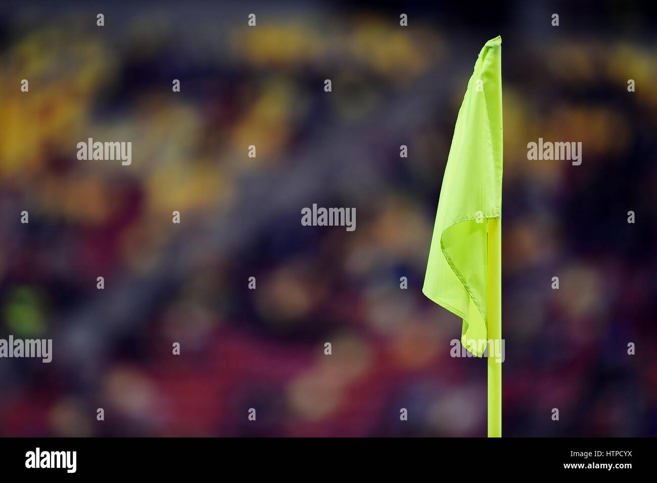 Detail with soccer yellow corner flag on a stadium Stock Photo - Alamy