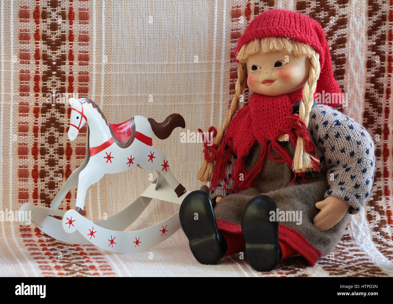 little puppets in national folklore dress Finland is sitting, beside ...