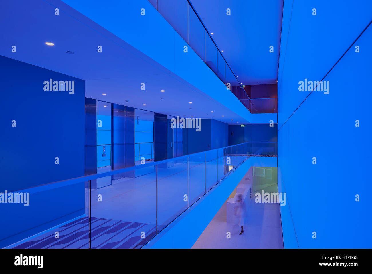 First floor lobby area with changing coloured screen. Connor Apartments ...