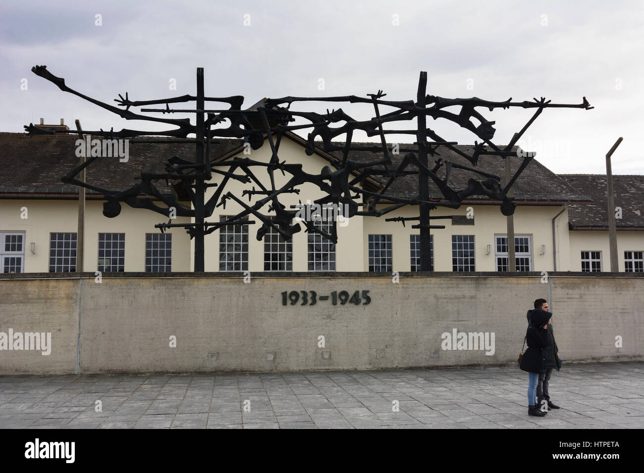 Dachau, concentration camp: memorial sculpture by Nandor Glid ...