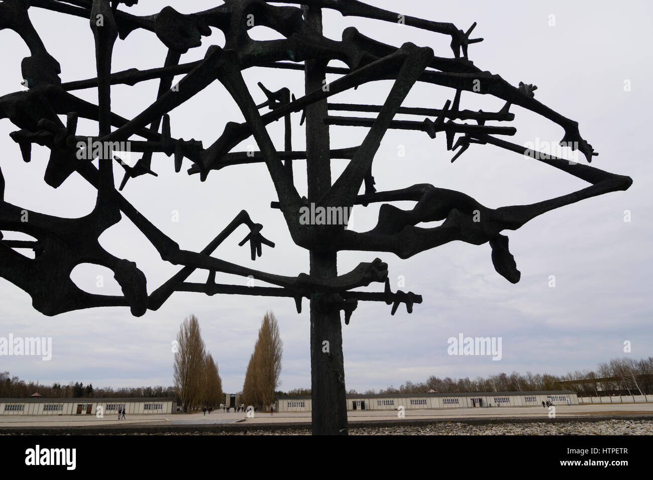 Dachau, concentration camp: memorial sculpture by Nandor Glid, prisoner ...