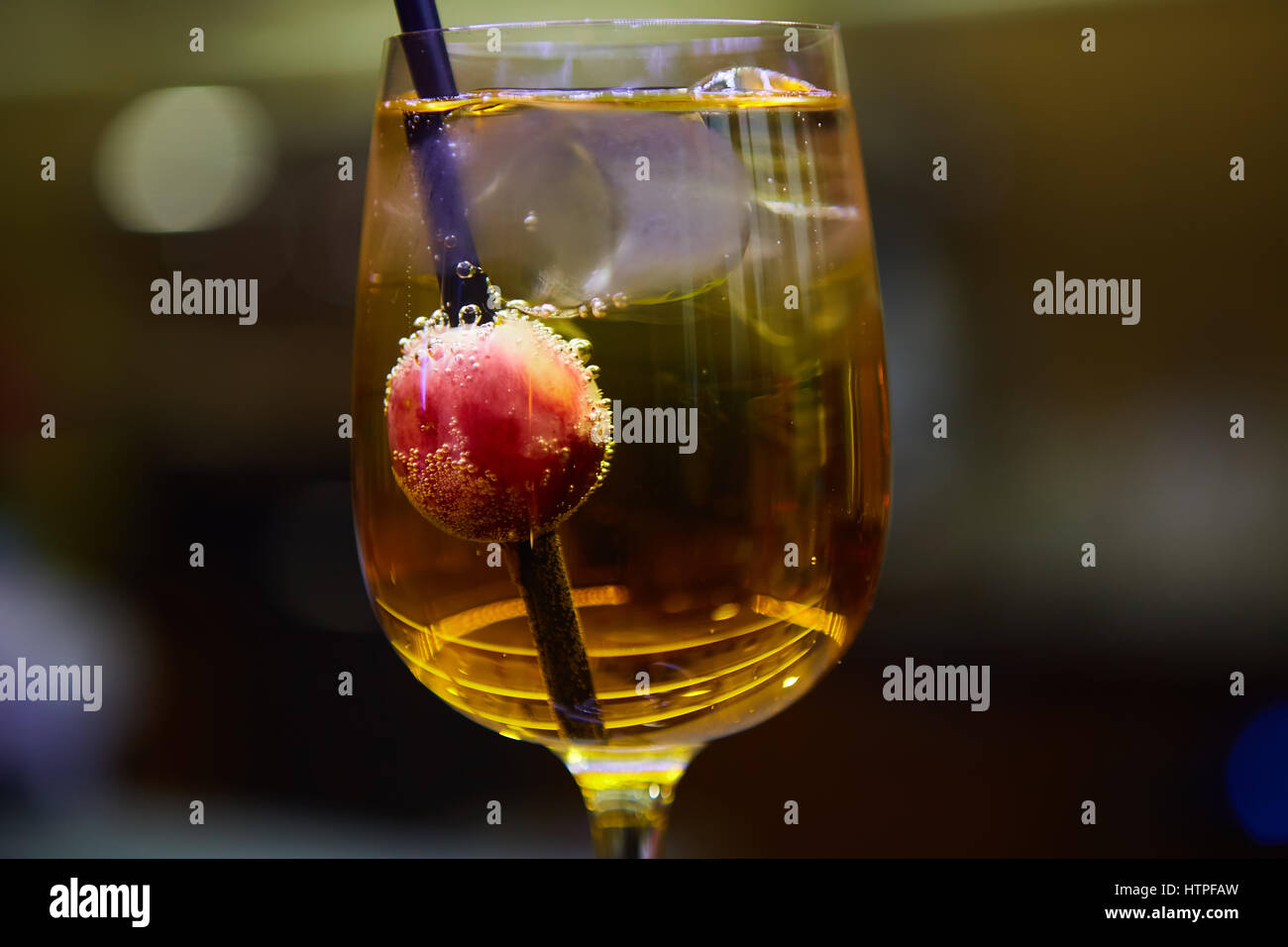 Grapes floating in champagne creating lots of bubbles Stock Photo - Alamy