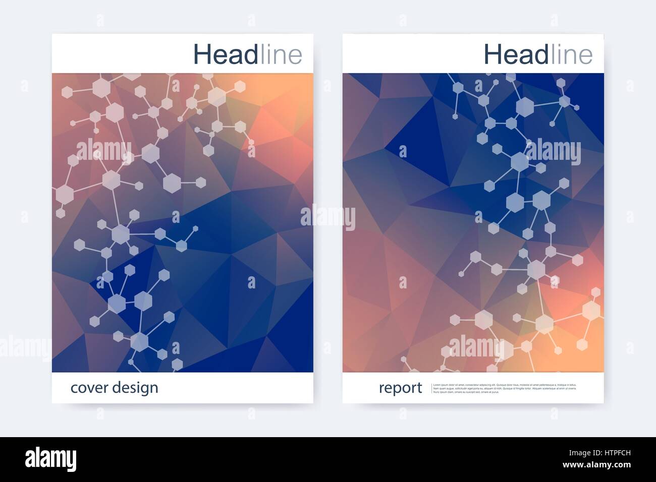 Scientific brochure design template. Vector flyer layout, Molecular ...