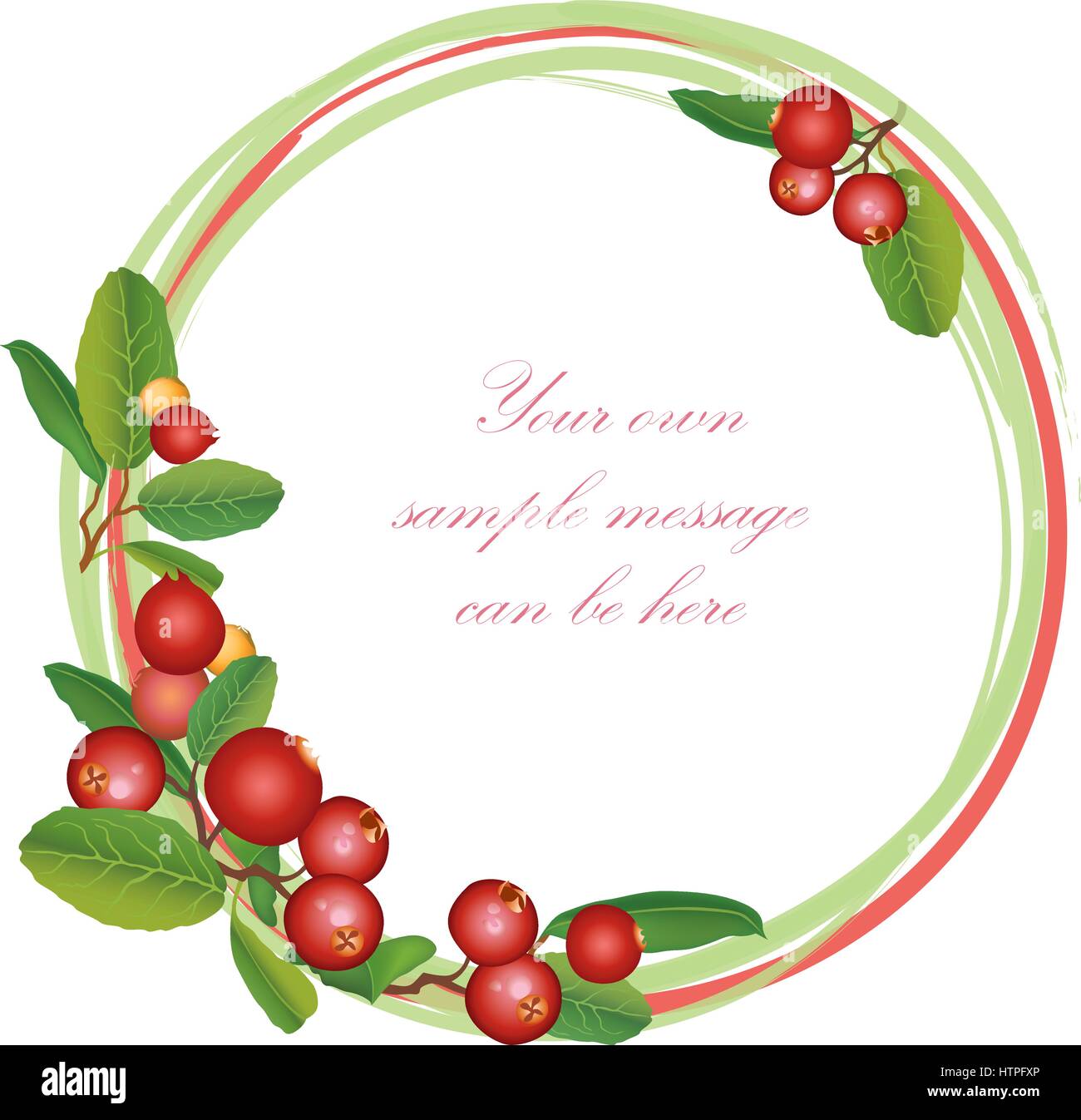 Cranberry summer frame. Berry background. Floral nature food pattern ...