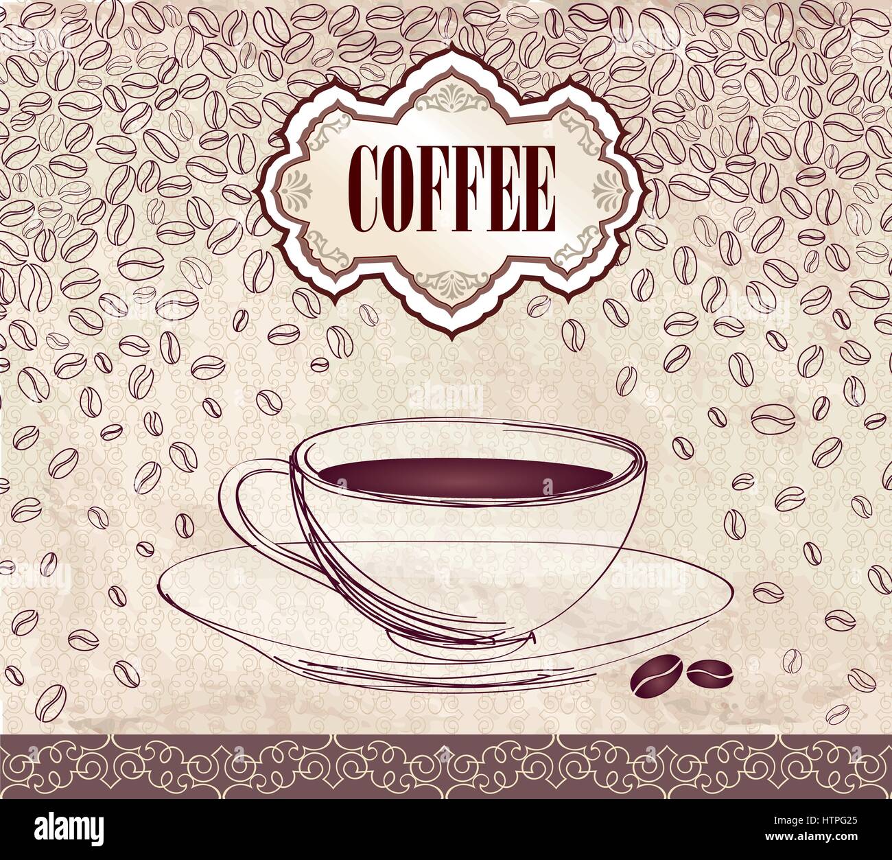 Coffee beans frame menu background Stock Vector Images - Alamy