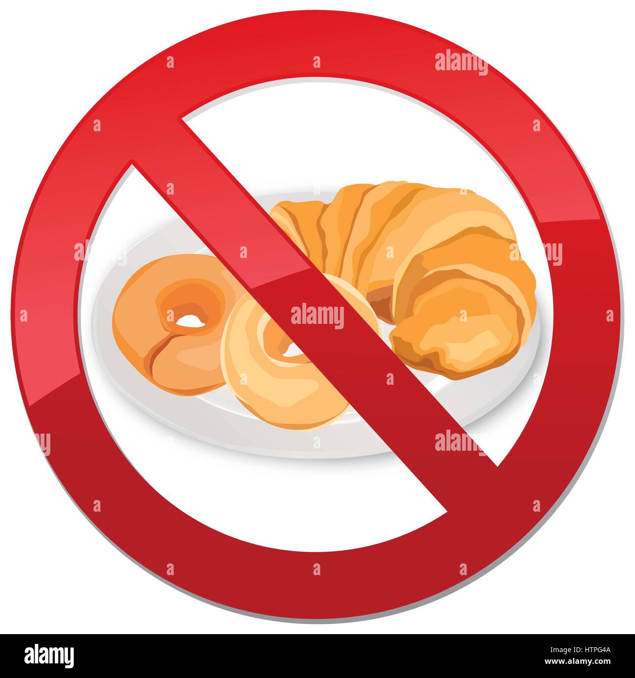 Gluten free icon. No bread sign. Ban high-calorie food symbol Stock ...