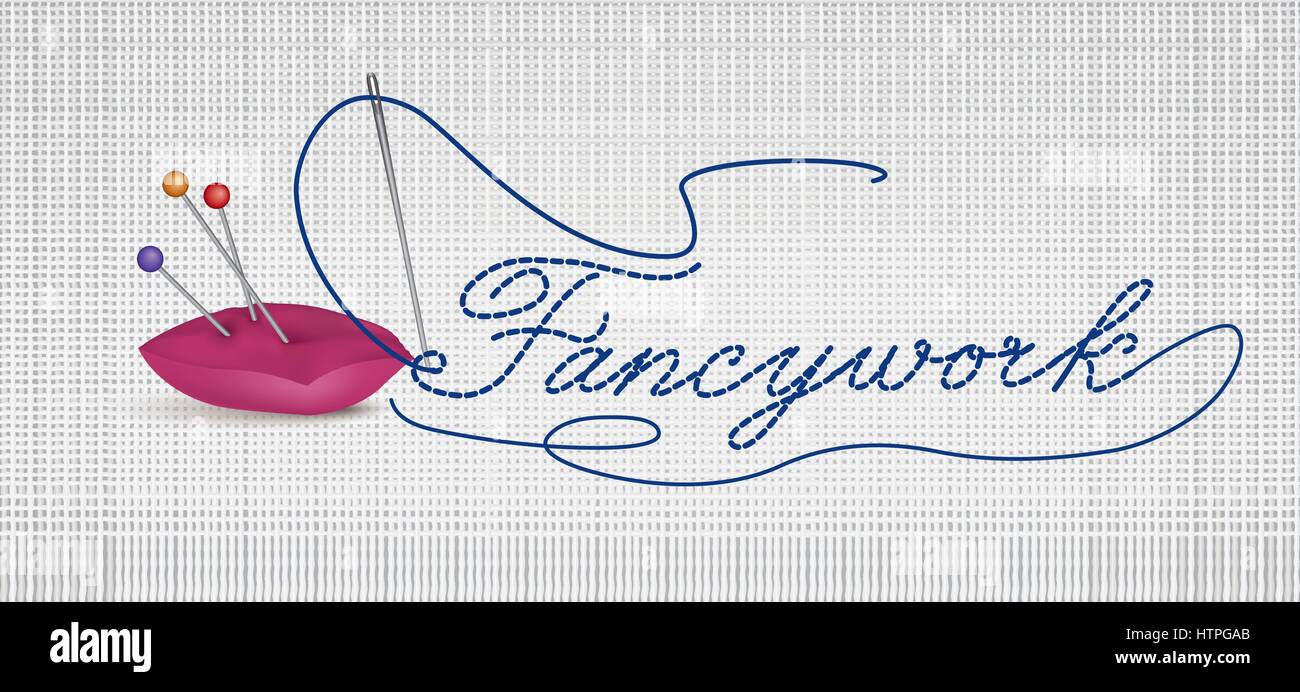 Needle and thread sign. Sewing related elements set. Sewing accessories ...