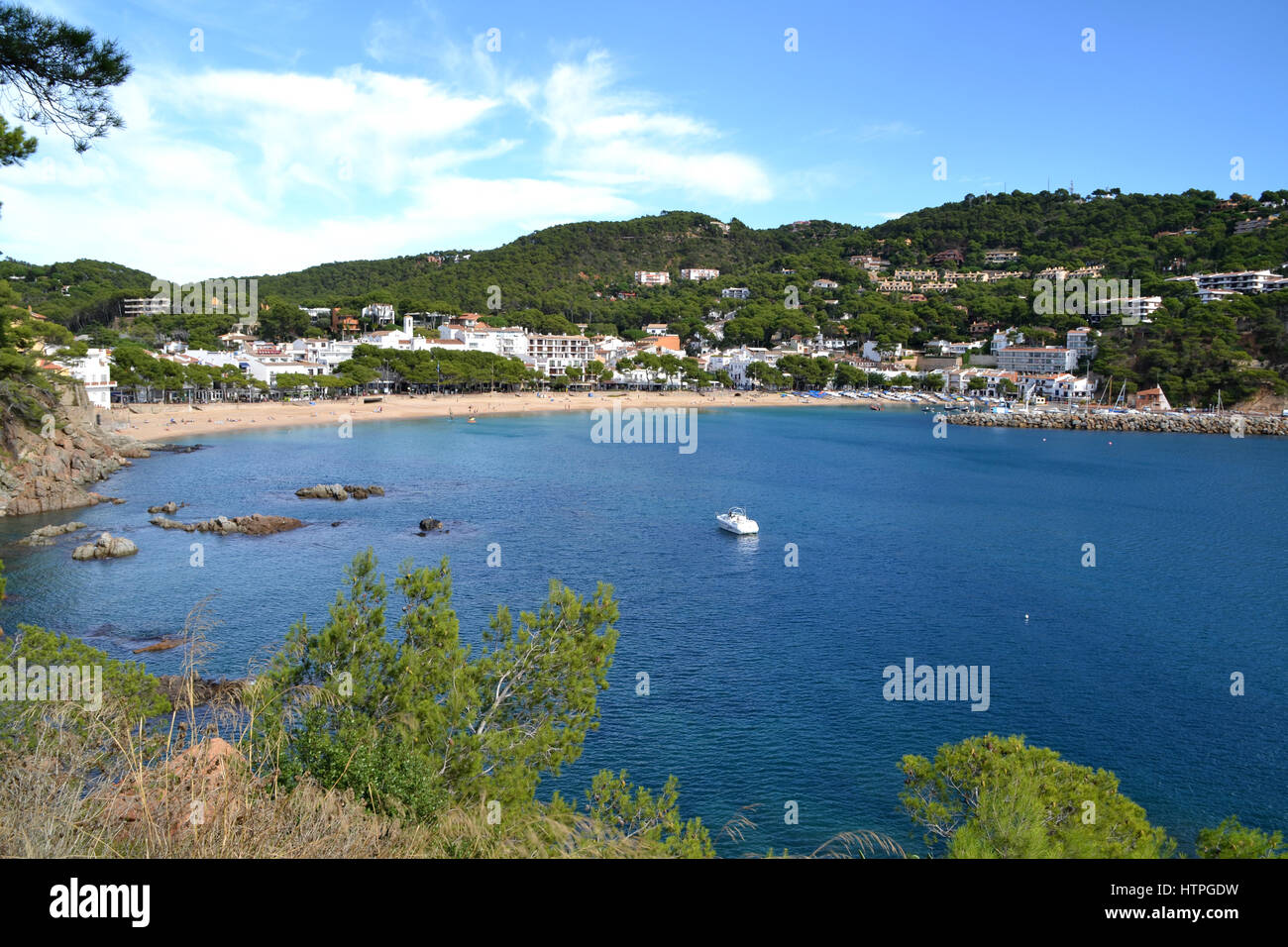 View town beach llafranc costa hi-res stock photography and images - Alamy