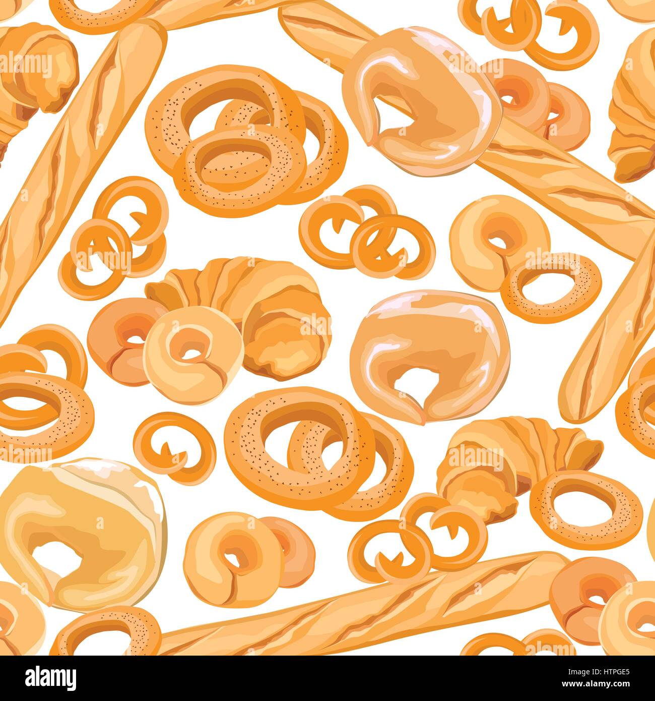 Bread pattern. Grain food seamless background. different cuisine set ...