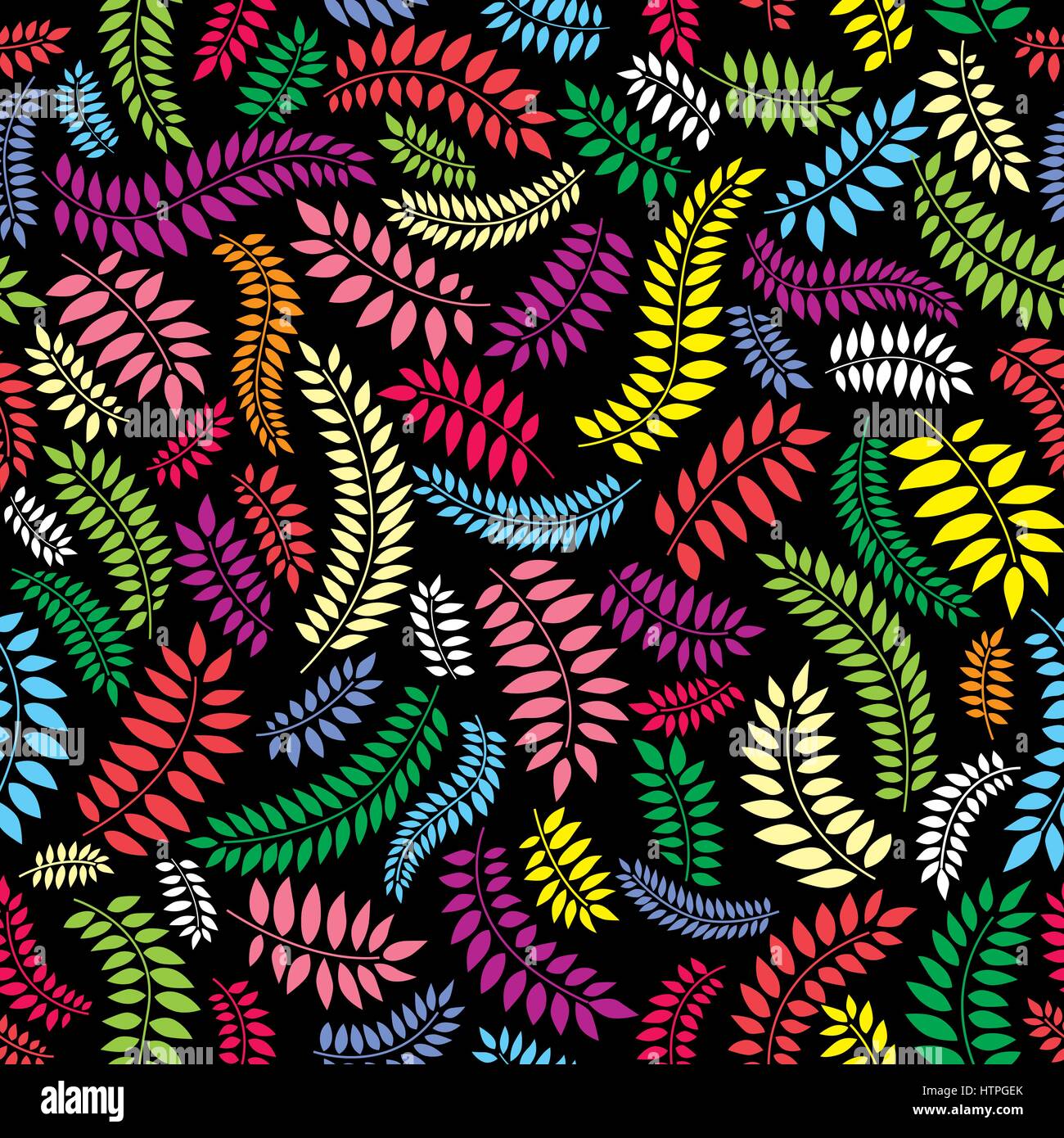 Floral leaves pattern. Leaf swirl seamless background. Nature texture ...