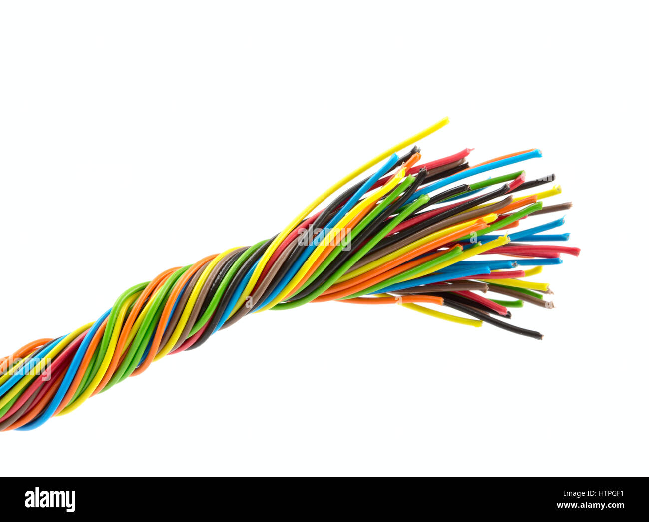 Electric wires on blue Cut Out Stock Images & Pictures - Alamy